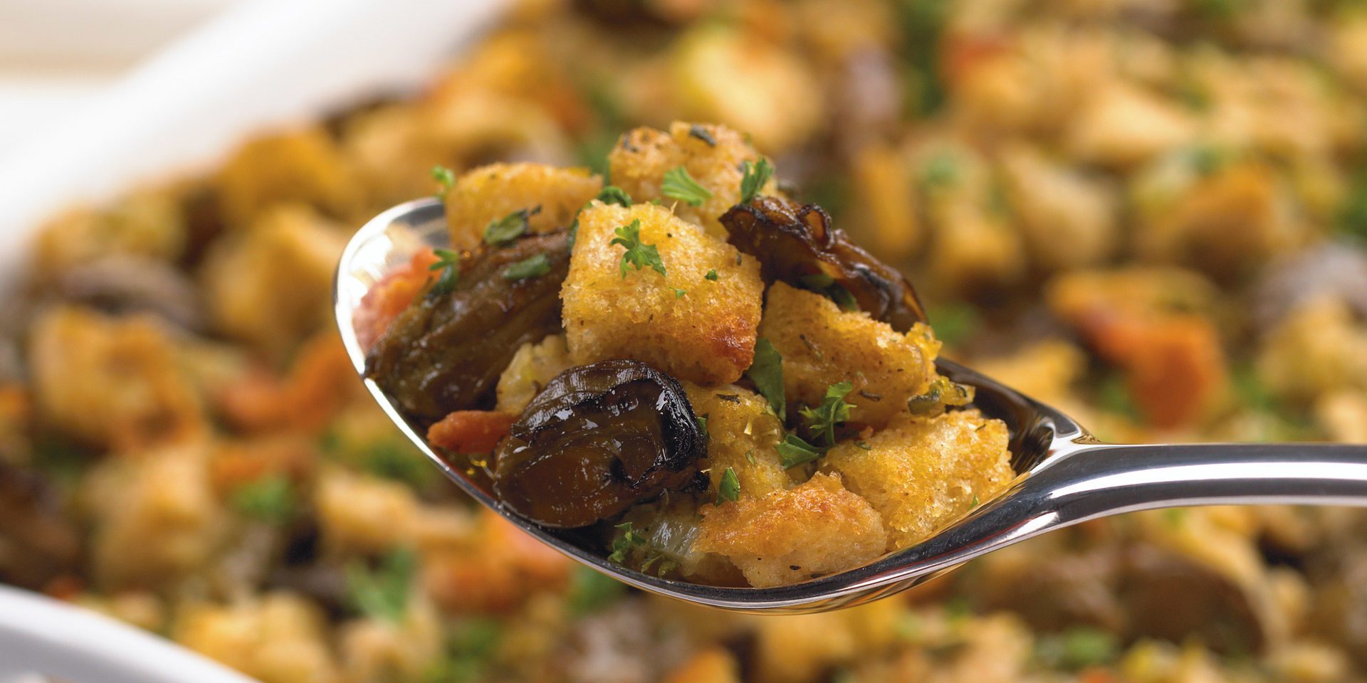 Festive Stuffing Oyster Casserole - Clover Leaf